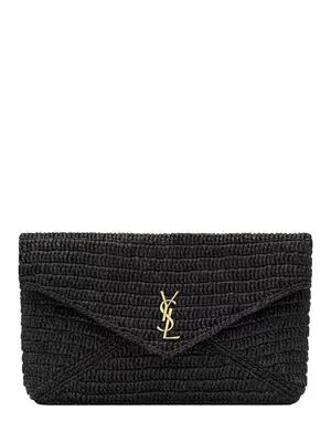 SAINT LAURENT Raffia Clutch