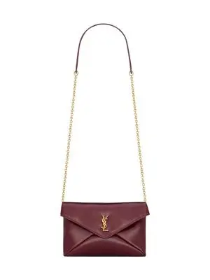 Saint Laurent Clutch With Chain - Bordeaux