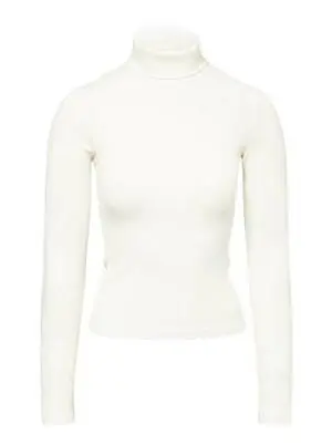 Citizens Of Humanity Caradene Rib-knit Turtleneck Top - Pashmina (off White)