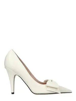Valentino Garavani Bowow 100 Leather Pumps - White