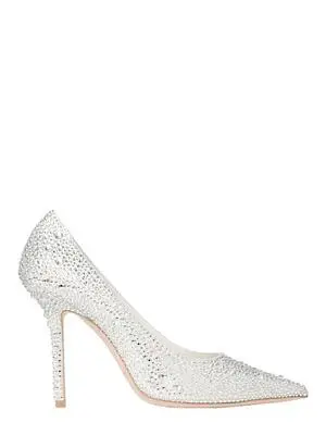 JIMMY CHOO Love 100 Satin Pumps - Ivory/crystal