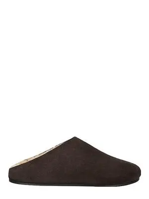 THE ROW Hudson Suede Slides - Dark Brown