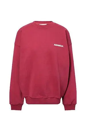ADANOLA Movement Oversized Cotton Sweatshirt - Berry Red