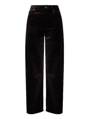 Citizens Of Humanity Ayla Baggy Wide-Leg High-Rise Velvet Jeans Espresso