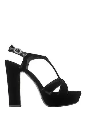 JIMMY CHOO Kesia 120 Velvet Platform Sandals - Black