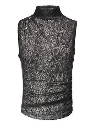 Veronica Beard Mylie Sleeveless Lace Top - Black