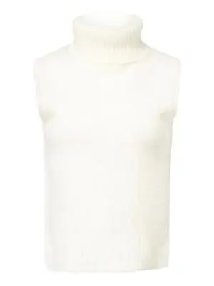 Veronica Beard Mazzy Cashmere Turtleneck Top - Ivory