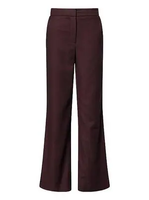 Veronica Beard Tonelli Straight-leg Stretch-woven Trousers - Dark Currant Melange