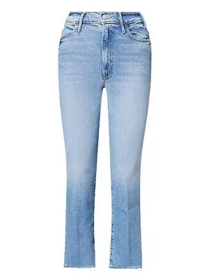 MOTHER The Hustler Ankle Fray Flared Jeans - Sow Surreal