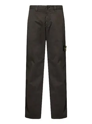 Stone Island Straight-leg Twill Cotton Trousers - Lead Grey
