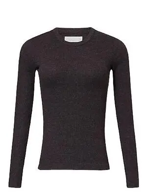 Citizens Of Humanity Crew-neck Rib-knit Top - Heather Brn (md Brown)