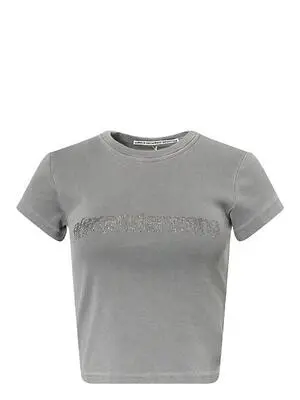 Alexander Wang Hotfix Short-sleeved Cotton T-shirt - Grey