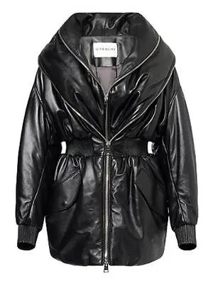 Givenchy Padded Double-shawl Collar Leather Jacket - Black