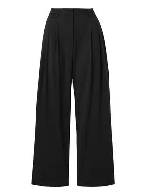 TWP Sulli Wool-blend Twill Wide-leg Pants - Black
