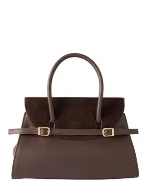 Simkhai River Small Suede-trimmed Leather Tote - Brown