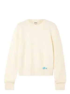 Loewe Embroidered Wool Sweater - Ecru