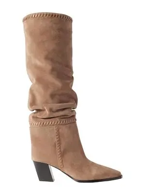 JIMMY CHOO Hart Stitch 60 Suede Knee Boots - Brown