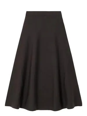 Gabriela Hearst Wool, Silk And Cashmere-blend Midi Skirt - Brown