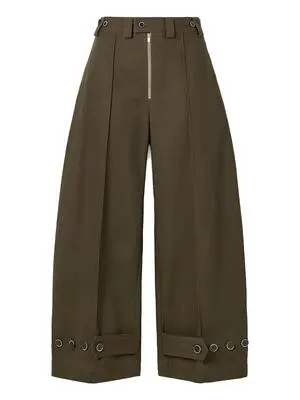 Christopher John Rogers Cotton-twill Wide-leg Pants - Brown