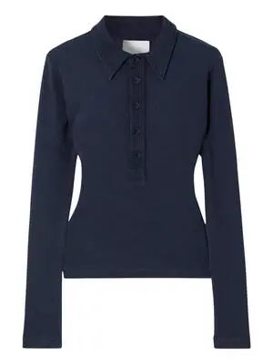 Citizens Of Humanity Ribbed Jersey Polo Shirt - Blue