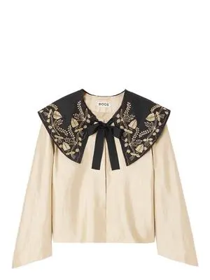 BODE Gilt Bead-embellished Dupioni Jacket - Gold