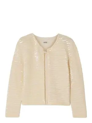 BODE Sequin-embellished Wool Cardigan - Ivory