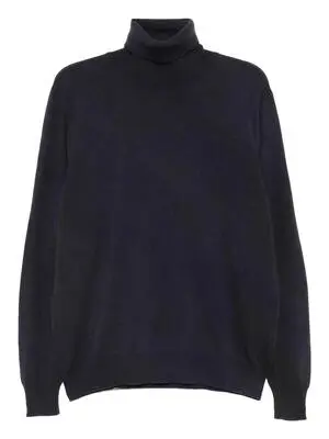 Kiton Cashmere Roll Neck Jumper - Blue