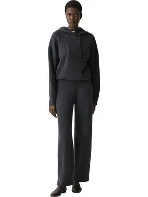 Theory Felted Wool-cashmere Pant - Charcoal