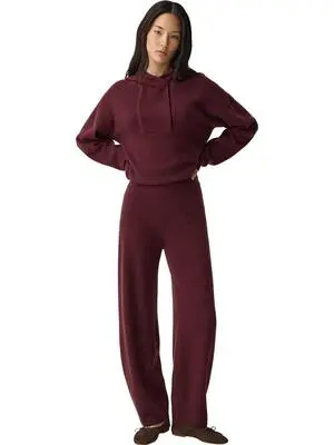 Theory Felted Wool-cashmere Pant - Port Red