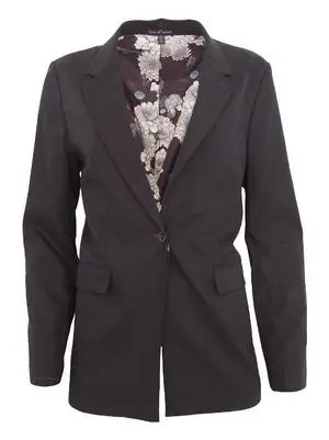 LORDS OF HARLECH Jane Stretch Tencel Tailored Blazer - Black