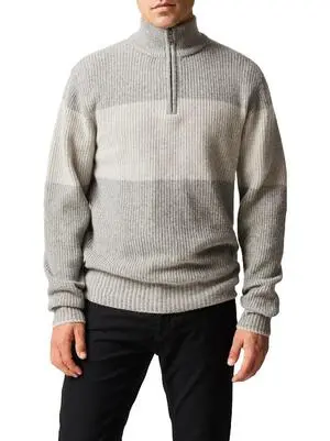 Rodd & Gunn Hudson Half-zip Merino Wool Sweater - Ash