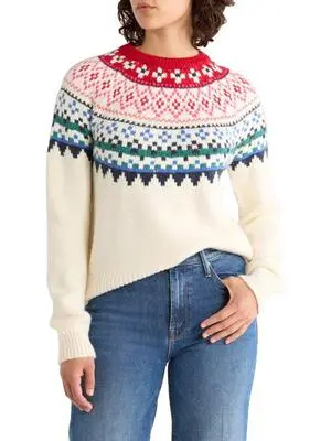 MARINE LAYER Fiorella Fair Isle Crewneck Sweater