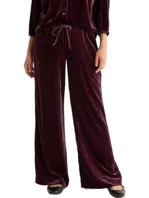 Marine Layer Bella Velvet Drawstring Pants - Fig