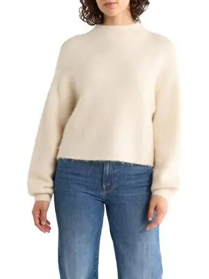 Marine Layer Suri Alpaca Blend Funnel Neck Sweater - Cream