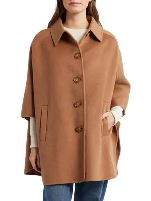 Marine Layer Colette Drape Wool-blend Coat - Camel