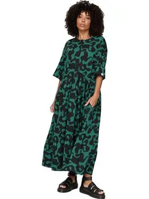 TURTLEDOVE LONDON Organic Cotton Matilda Midi Dress - Green