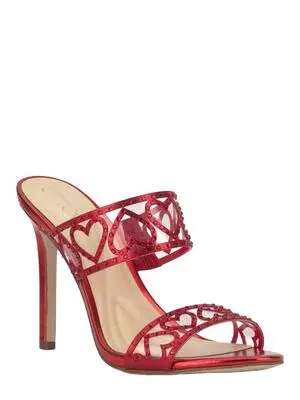 Jessica Simpson Jovara Stiletto Heel Slide Sandal - Red Muse/clear