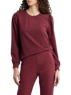 Caslon Blouson Sleeve Top - Burgundy Tannin