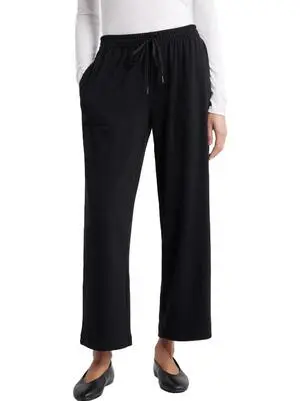 Caslon Ankle Wide-leg Sweatpants - Black