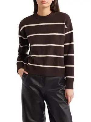 Mango Marina Stripe Sweater - Chocolate
