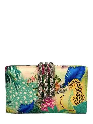 SIMITRI Printed Braid Clutch Faerie Green
