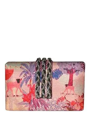 SIMITRI Printed Braid Clutch Faerie Pink