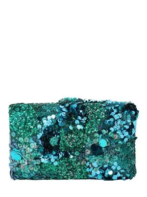 SIMITRI Sequin Embellished Clutch - Nicobar Green