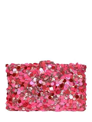 SIMITRI Fusion Sequin Kitsch Clutch - Bubblegum