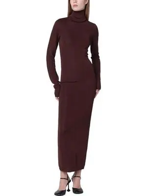 ENTIRE STUDIOS Turtleneck Knit Dress - Brown