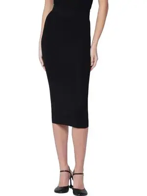 ENTIRE STUDIOS Viscose-blend Ribbed Midi Skirt - Black