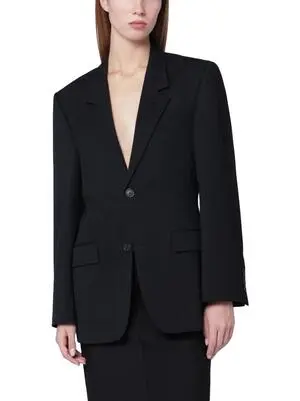 Balenciaga Single-breasted Wool Jacket - Black