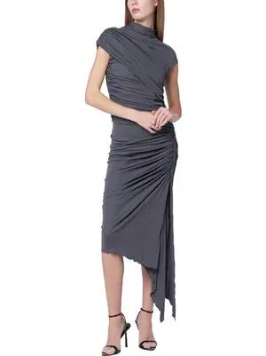 FRANCESCO MURANO Draped Stretch Jersey Dress - Grey