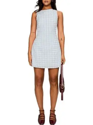 Princess Polly Alfalfa Check Minidress - Blue Check