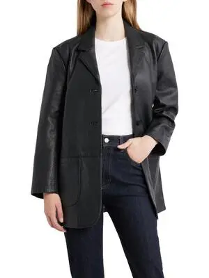 SCHOTT Oversized Leather Blazer